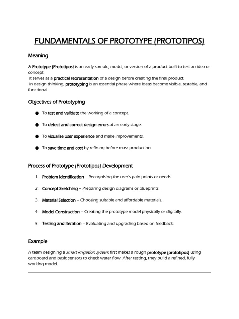 FUNDAMENTALS OF PROTOTYPE | PDF | Prototype | Entrepreneurship