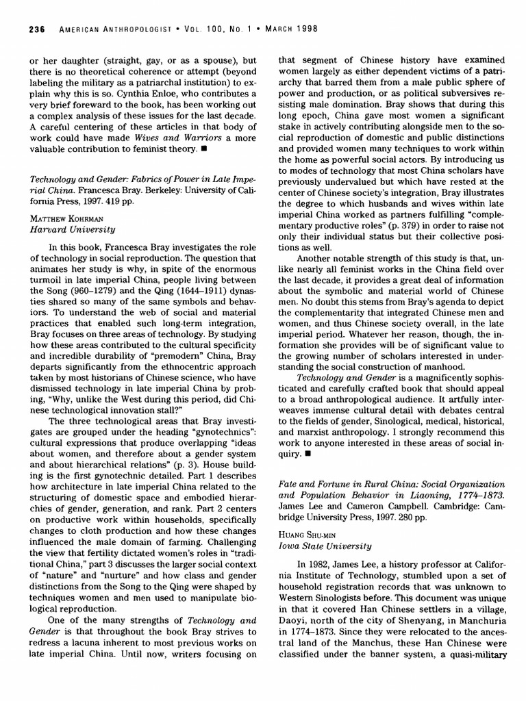 Kohrman 1998 | PDF | Qing Dynasty | Liberal Arts Education