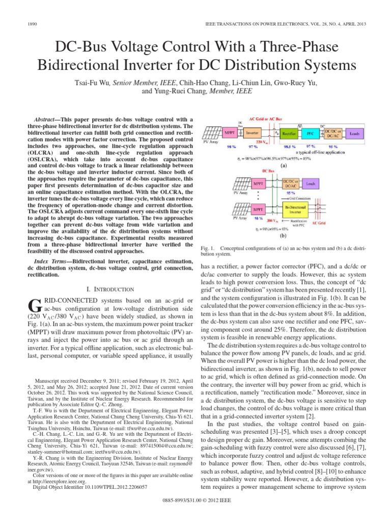 DC Bus Voltage Control With a Three Phas | PDF | Power Inverter | Capacitor