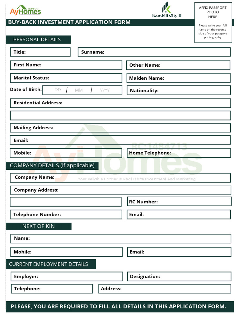 Kambili City II Buyback Form & FAQ (6 - 18months) | PDF | Payments | Cheque