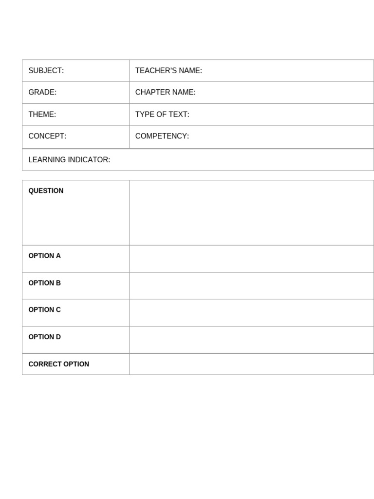 Test Item Format | PDF