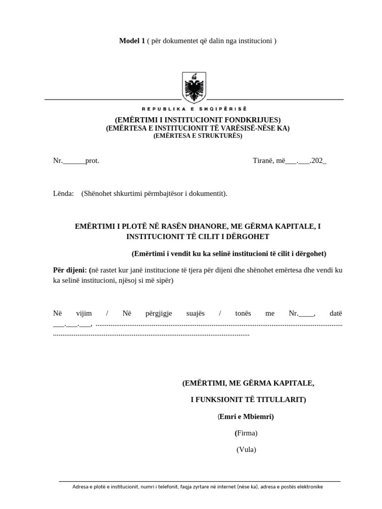 Modelet e Dokumenteve Administrative Në Word. | PDF