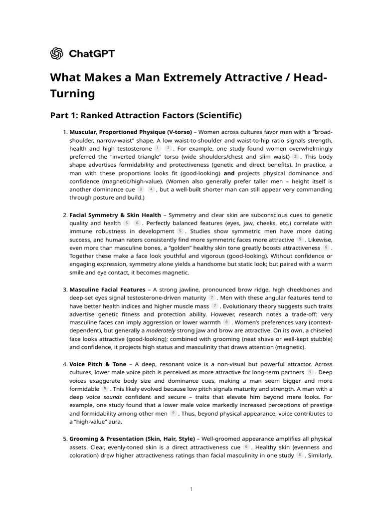 Key Traits of Highly Attractive Men | PDF | Physical Attractiveness