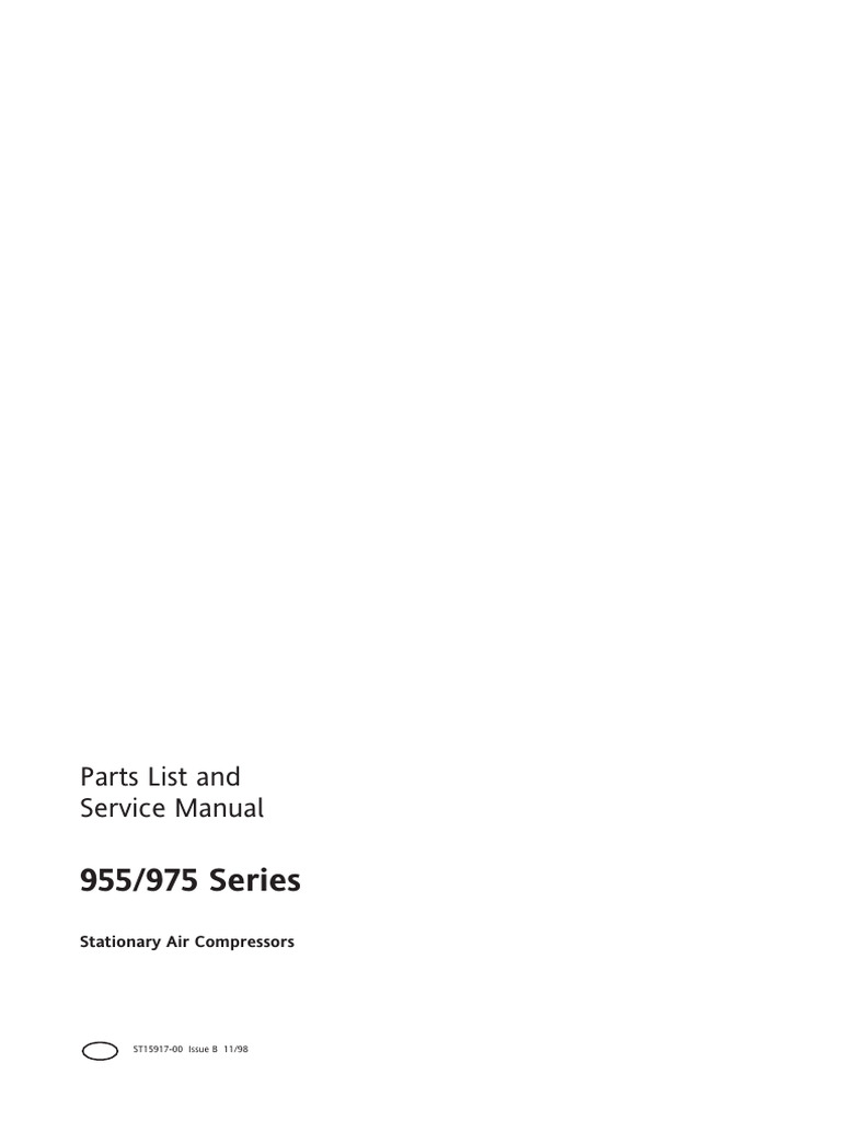 955/975 Series Compressor Manual | PDF | Valve | Bearing (Mechanical)