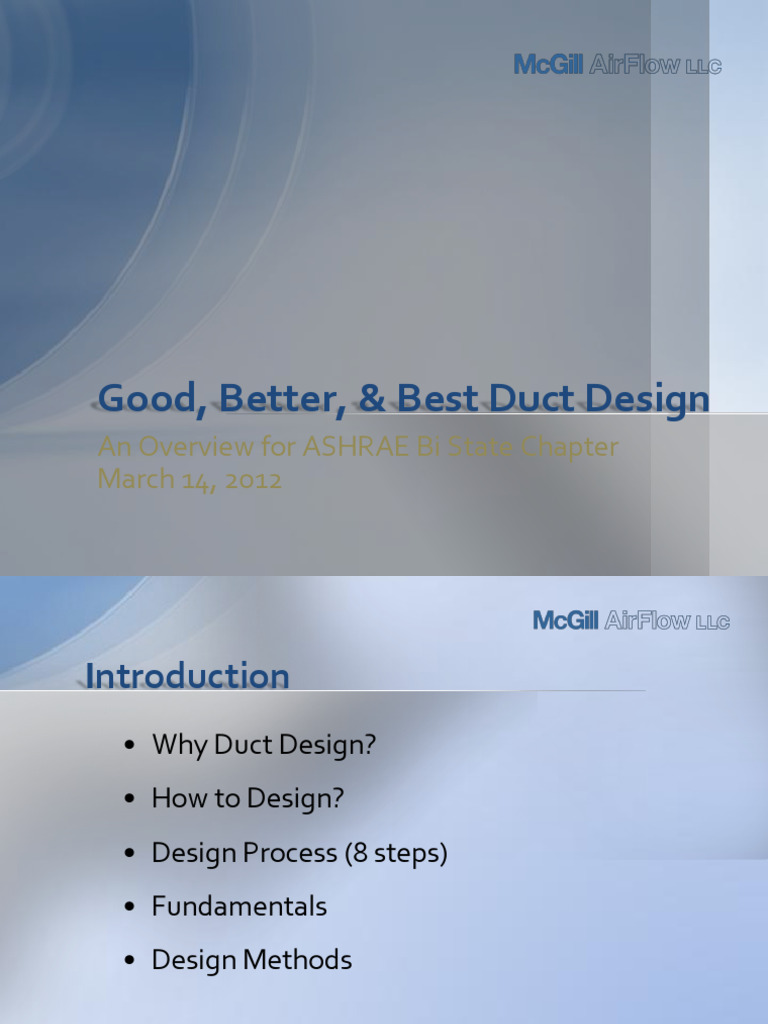 ? Good, Better & Best Duct Design – Why It Really Matters | PDF