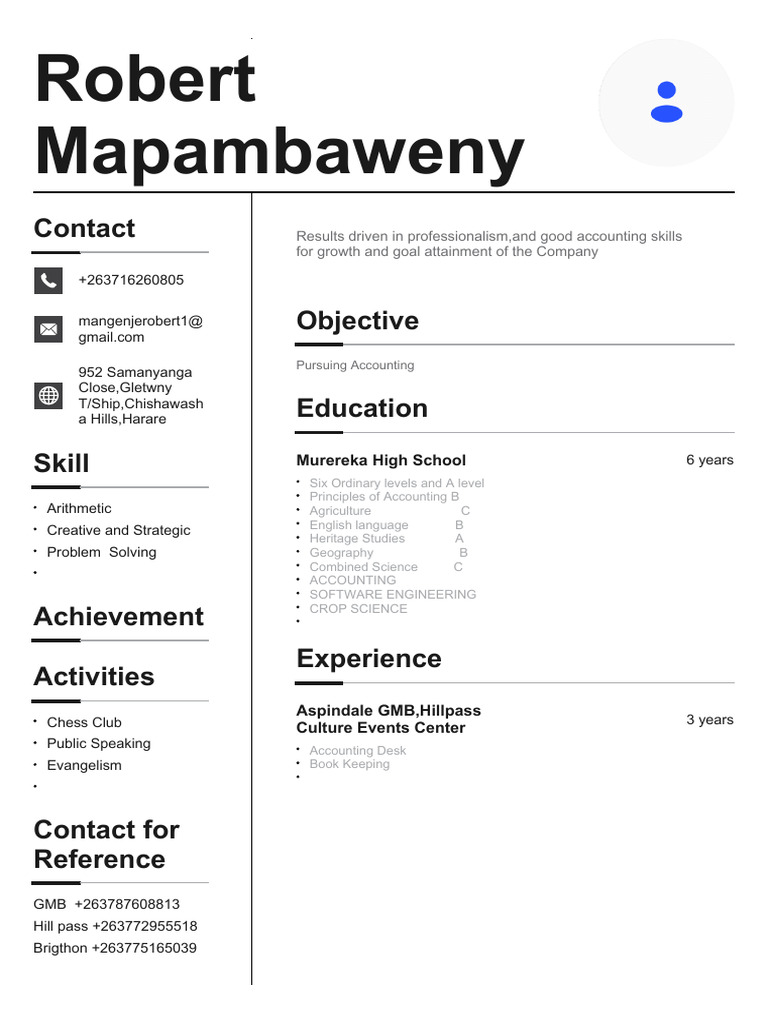 CV for Robert Mapambawenyu Mangenje_1738963602657631 | PDF