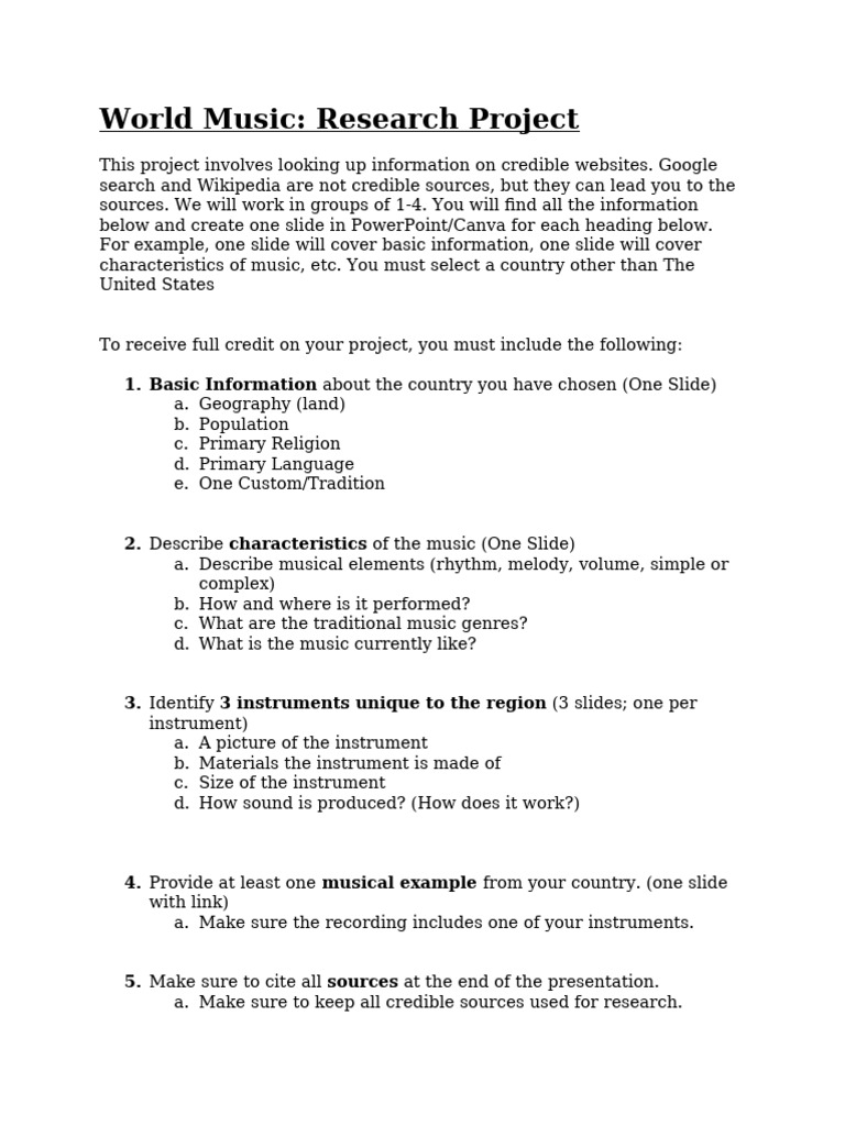 World Music Project | PDF