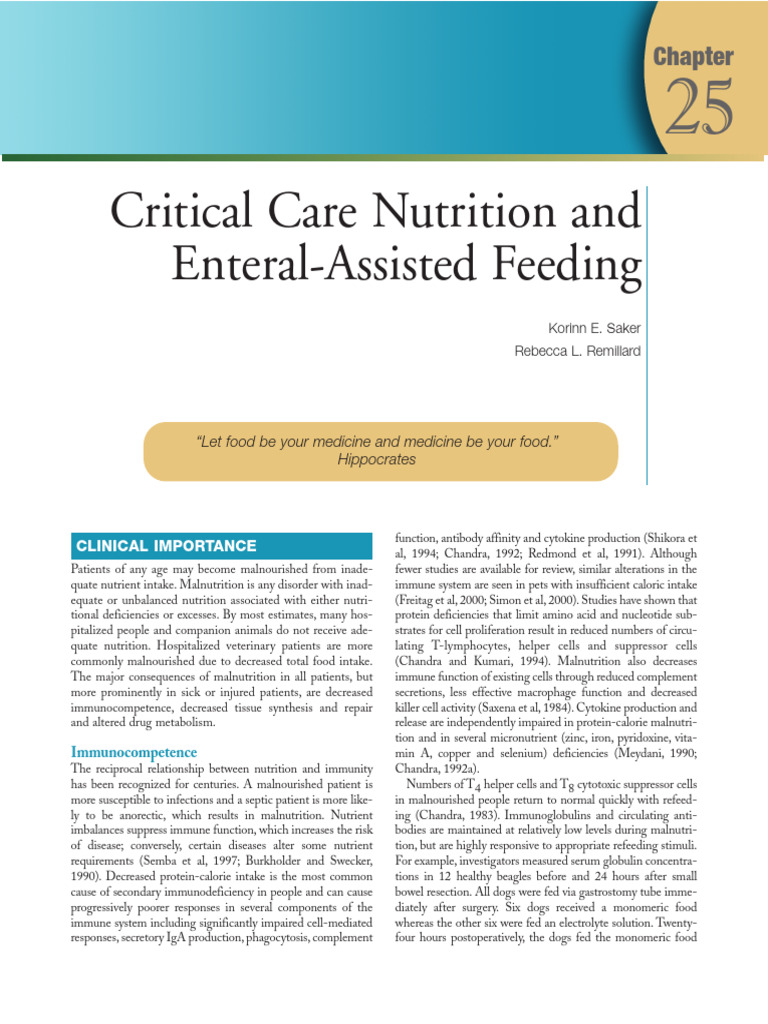 Chapter 25- Critical Care Nutrition and Enteral-Assisted Feeding.pdf ...