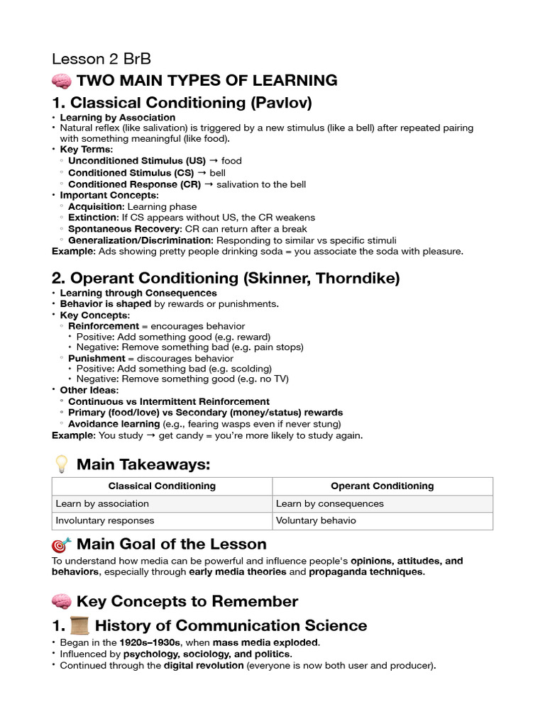 Lesson 2 BrB | PDF | Classical Conditioning | Attitude (Psychology)