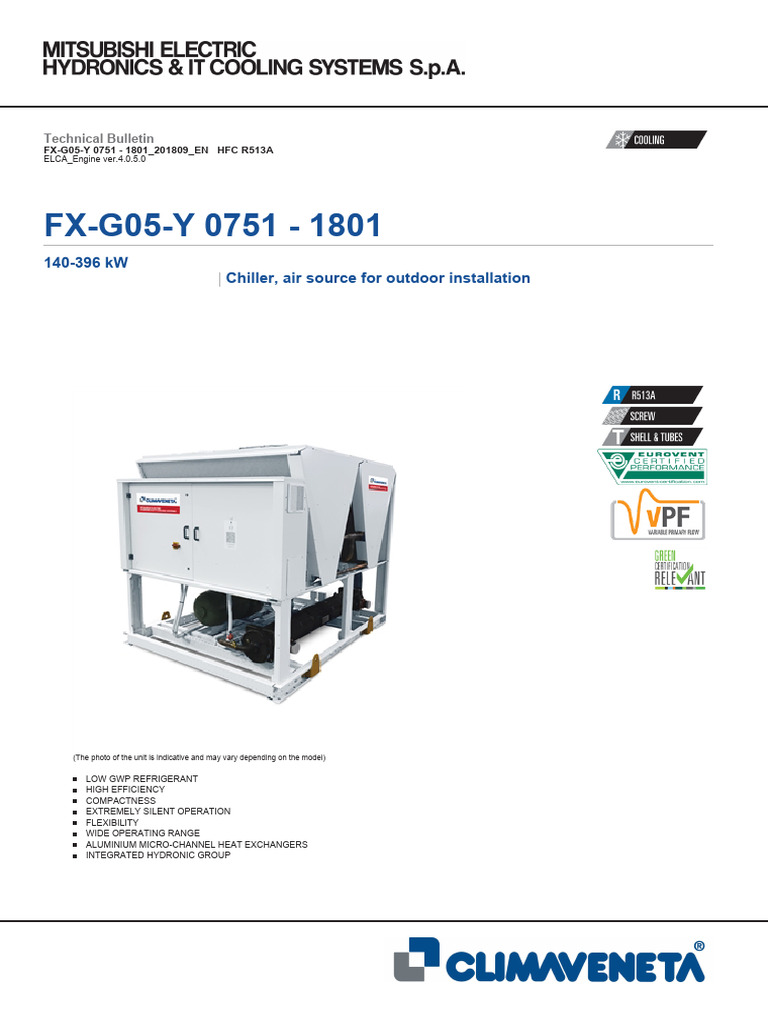 High-Efficiency Outdoor Chiller R513A | PDF | Heat Exchanger | Thermal ...