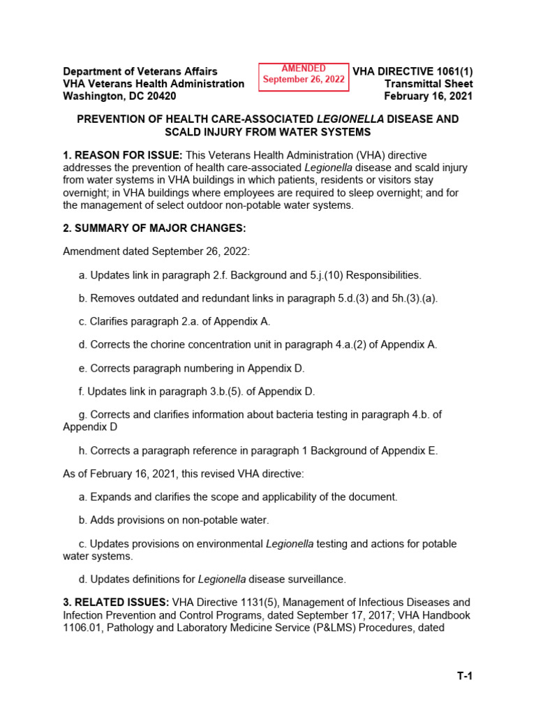 Directive 1061 | PDF | Veterans Health Administration | Medical Specialties