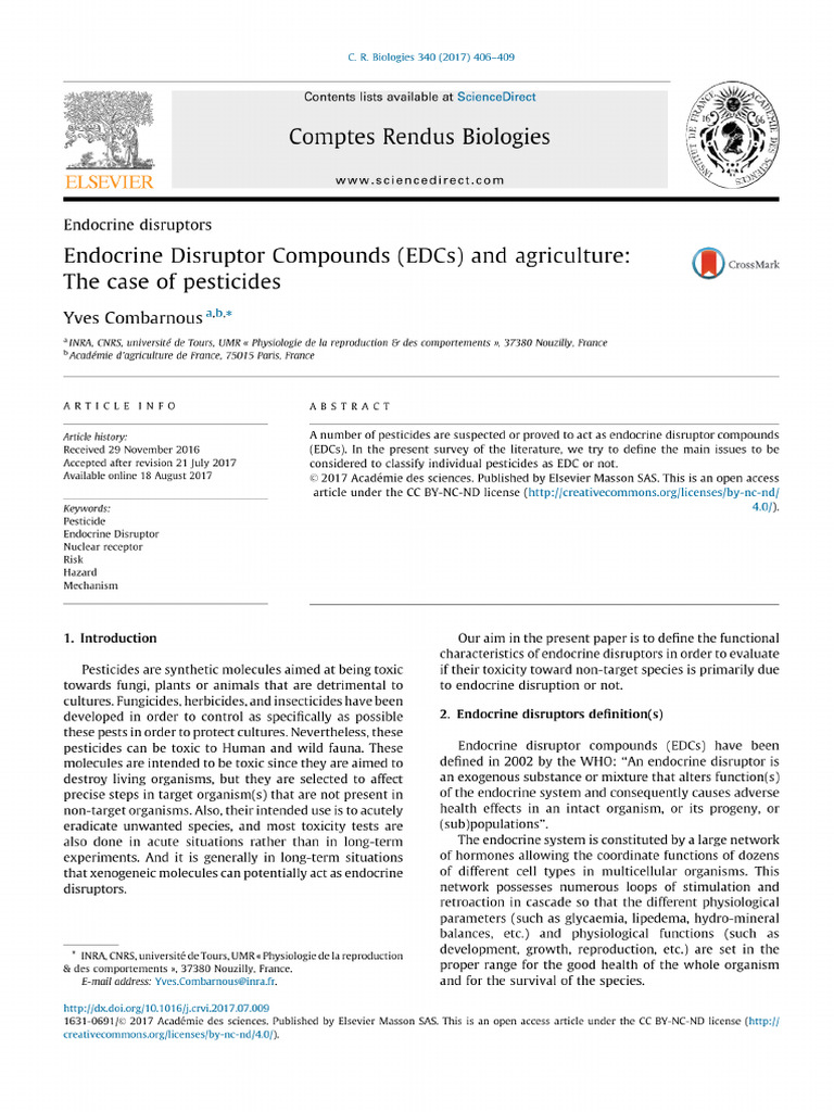 Endocrine Disruptor Compounds (EDCs) and Agriculture_ the Case of ...