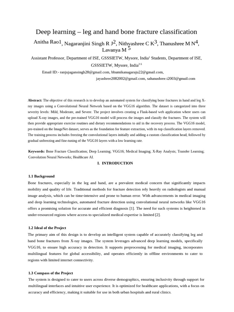 Leg and Hand Bone Fracture Classification Using Deep Learning | PDF ...