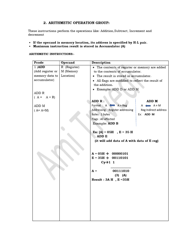 Arithmetic Operations in Assembly Language | PDF | Binary Coded Decimal ...