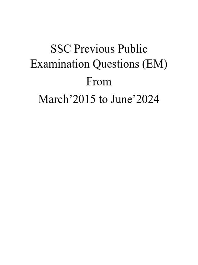 EM_SSC Previous Questions March 2015 to June 2024 | PDF | Equations ...