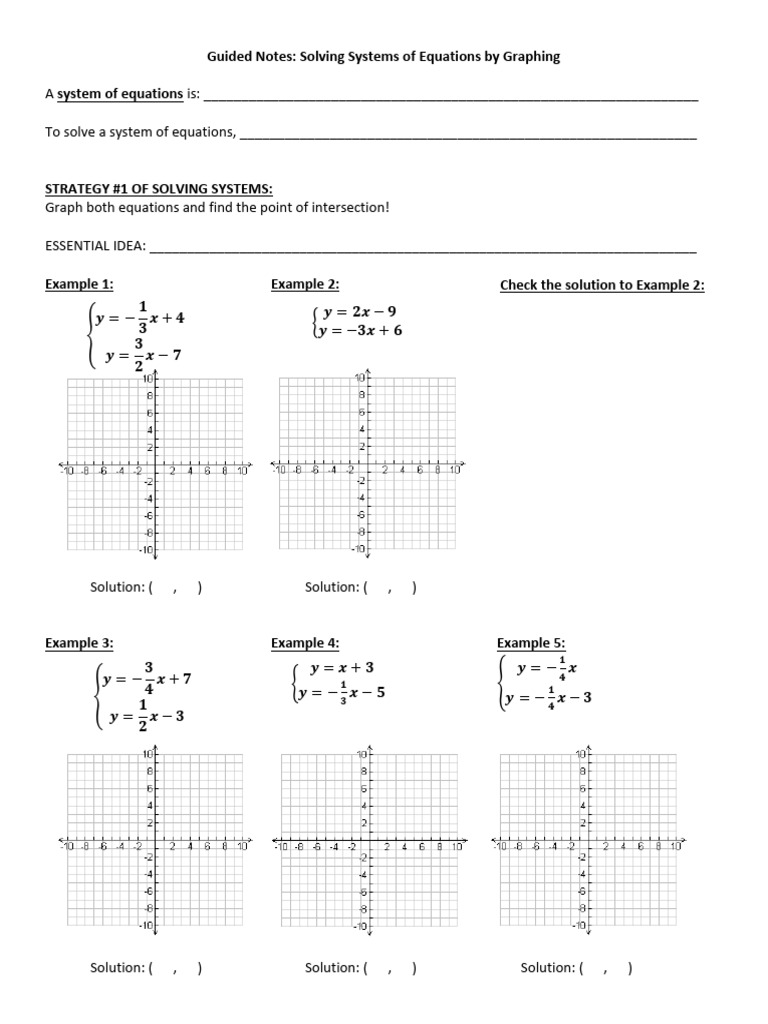 Graphing Systems Guided Notes | PDF | Mathematics | Mathematical Concepts