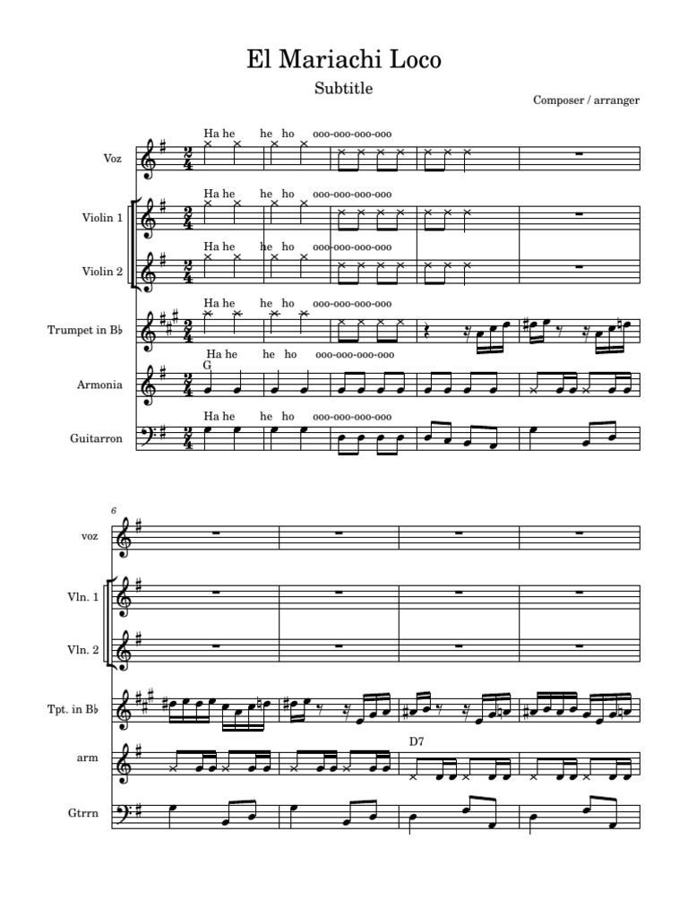 El Mariachi Loco-Score and Parts | PDF