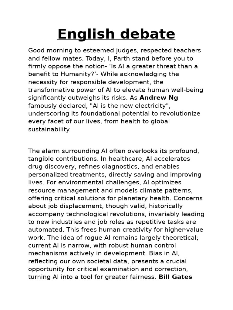 English Debate (2) | PDF