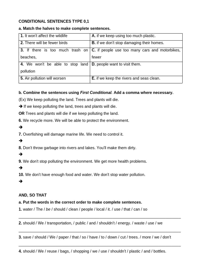 Conditional Sentences Type 0 | PDF | Waste | Recycling