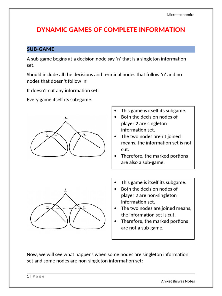 3) Dynamic Games of Complete Information | PDF | Economics Of ...
