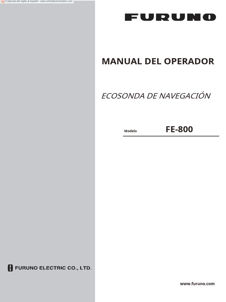Ecosonda Furuno FE800 Manual de Operador ESPAÑOL | PDF | Ventana ...