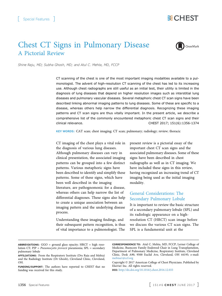 Chest - Chest CT Signs in Pulmonary Disease. a Pictorial Review (2017 ...