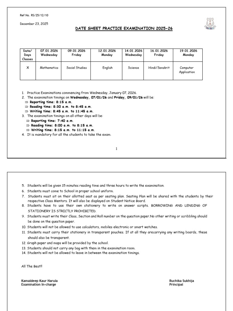 Practice Exam Schedule 2025-26 | PDF | Chess | Chess Theory