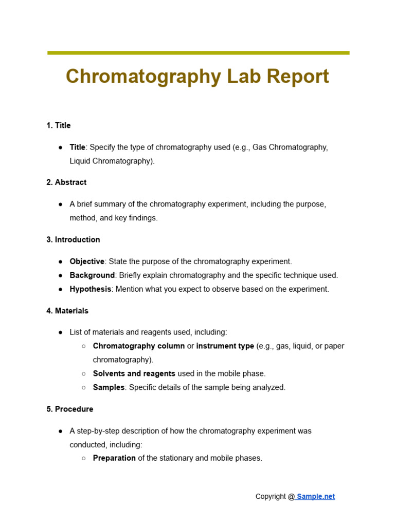 Chromatography Lab Report | PDF | Chromatography | Experiment