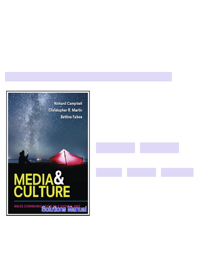 Media and Culture An Introduction to Mass Communication 11th Edition ...