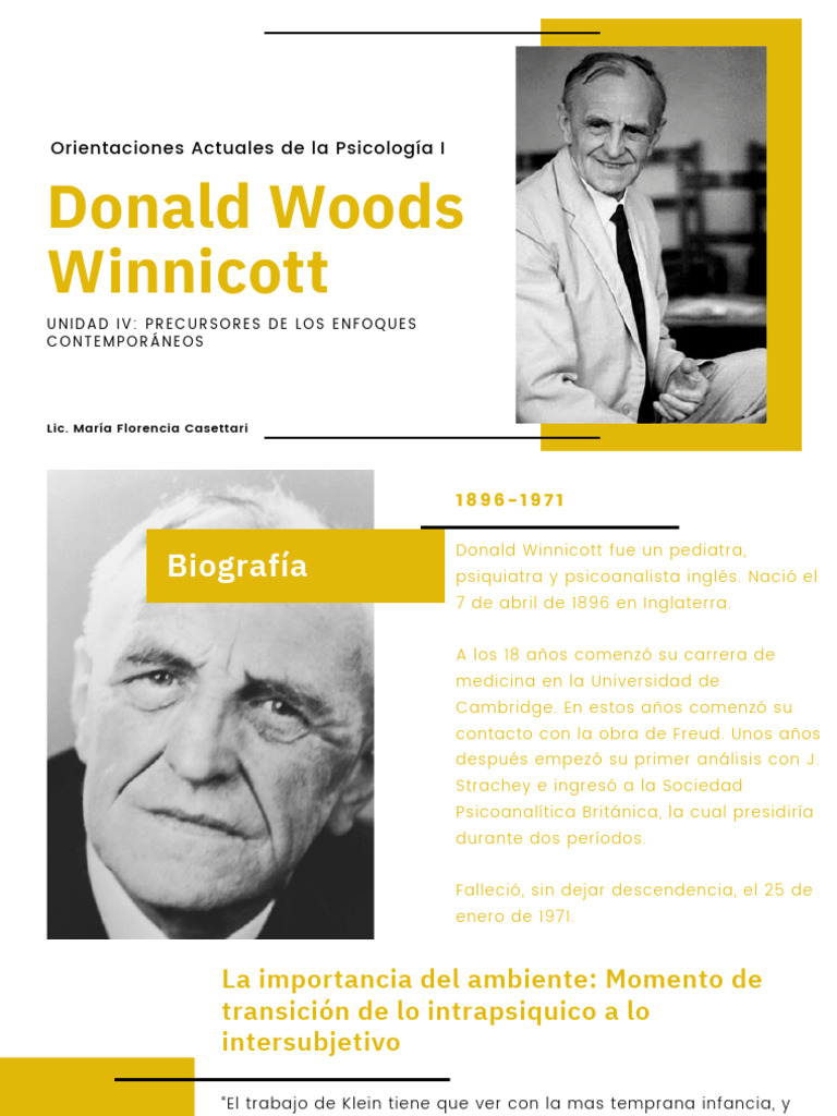 Teoría de Winnicott sobre el cuidado materno | PDF | Psicoanálisis ...
