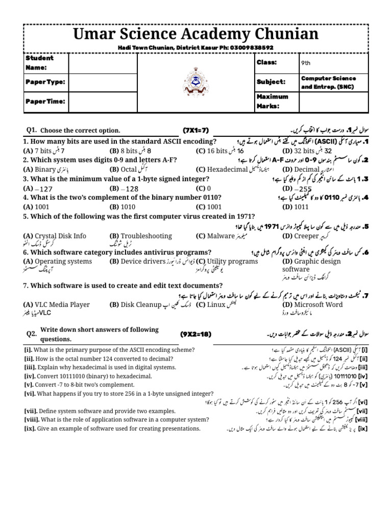 Custom Paper - Computer Science and Entrep. (SNC) (2) | PDF