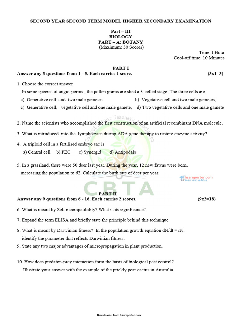 Reporter_sy Botany Model St Qp | PDF | Recombinant Dna | Molecular Genetics
