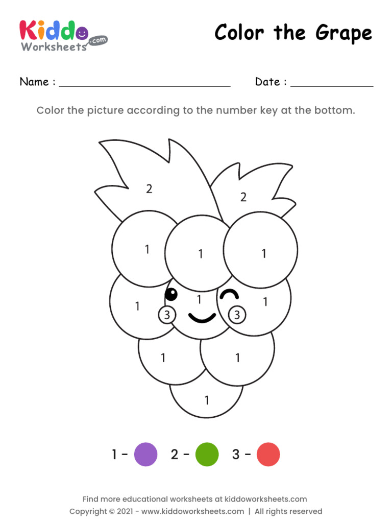 Color the Grapes Worksheet | PDF