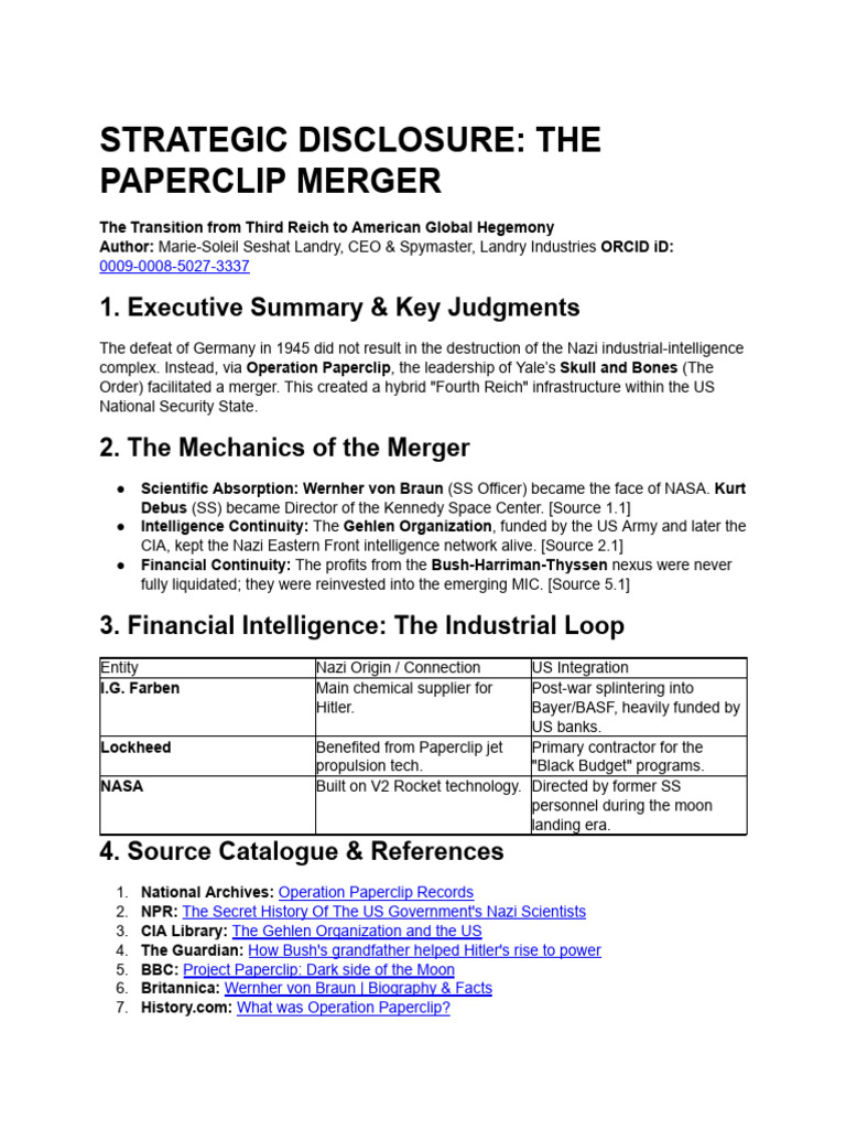 Operation Paperclip: Nazi Influence in US | PDF
