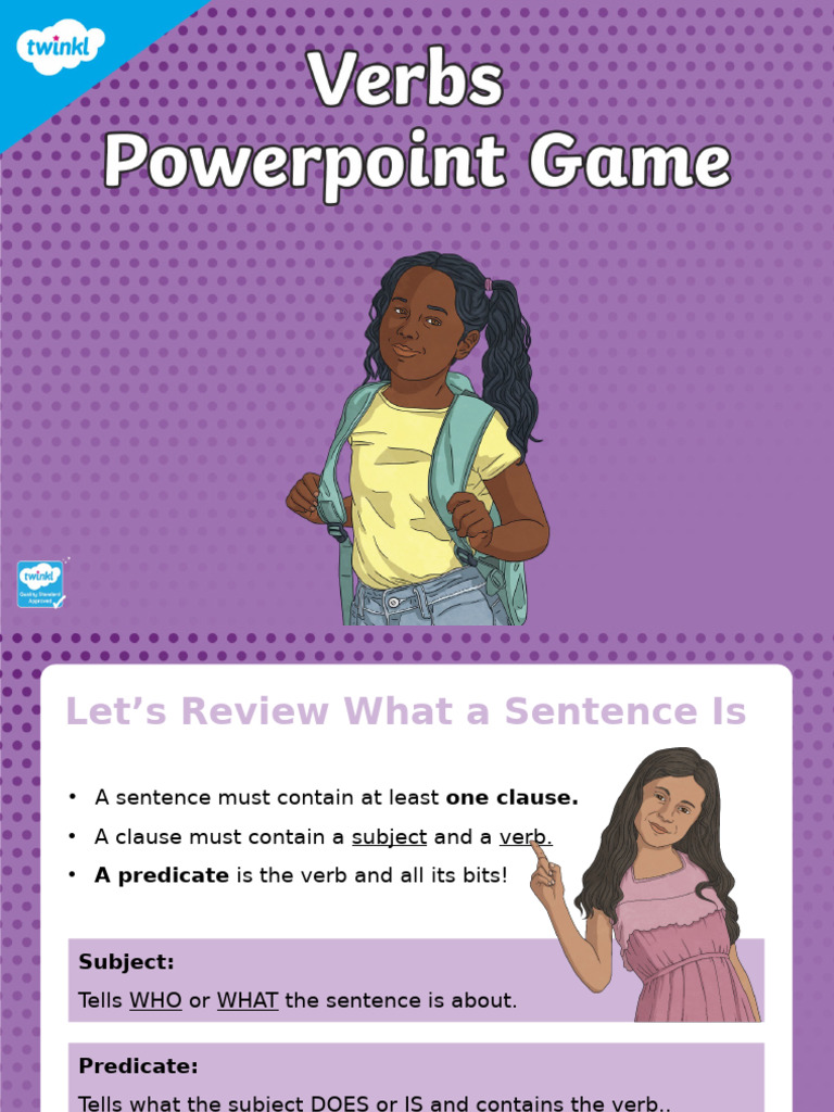 Verb Powerpoint Year 3 4 Ver 3 | PDF | Subject (Grammar) | Verb