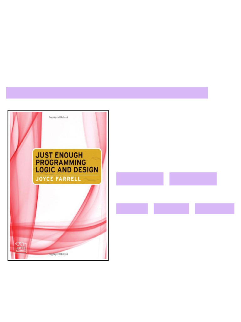 (Ebook) Just Enough Programming Logic and Design by Joyce Farrell ISBN 9781439039571, 1439039577 ...