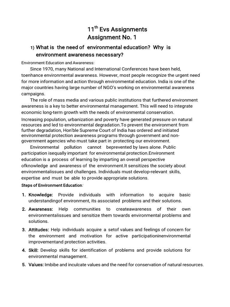 11th Evs Assignments 2025-26 | PDF | Ecosystem | Agriculture