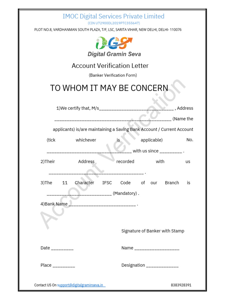 Account Verification Letter.pdf New | PDF