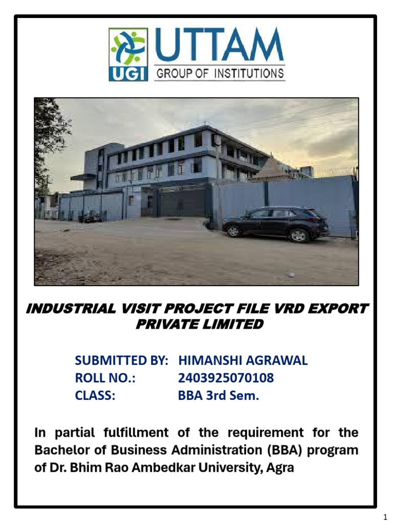Himanshi Agrawal Industrial Visit File | PDF | Shoe | Footwear