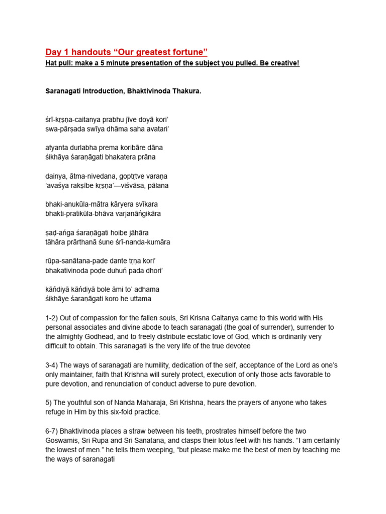 Day 1 Handouts (3) | PDF | Krishna | Hinduism