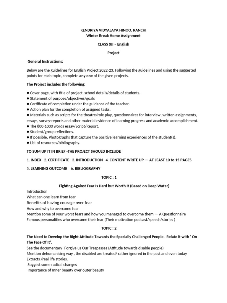 Class Xii Project | PDF | Essays | Behavioural Sciences