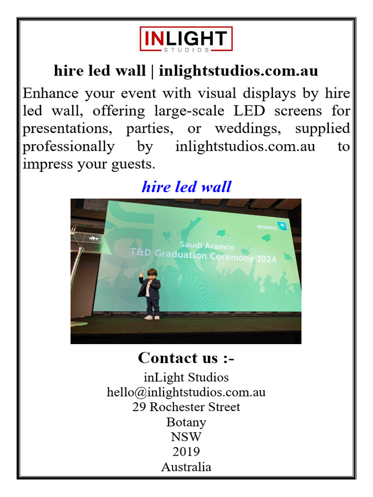 hire led wall | inlightstudios.com.au | PDF
