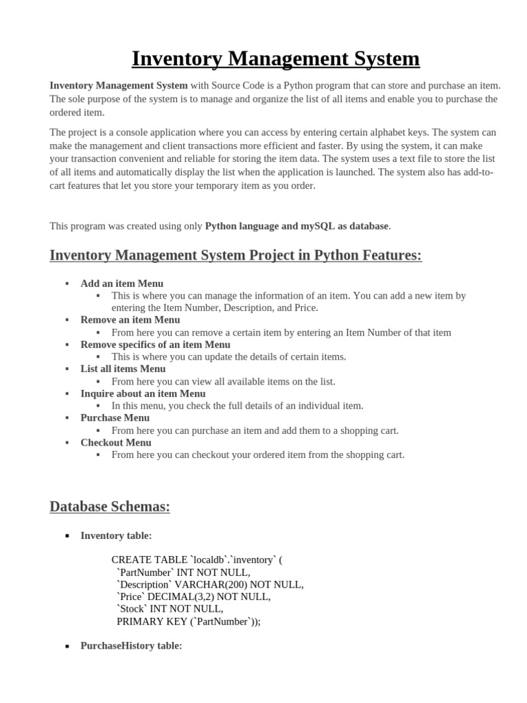 Inventory Management System | PDF | Databases | Computer Data