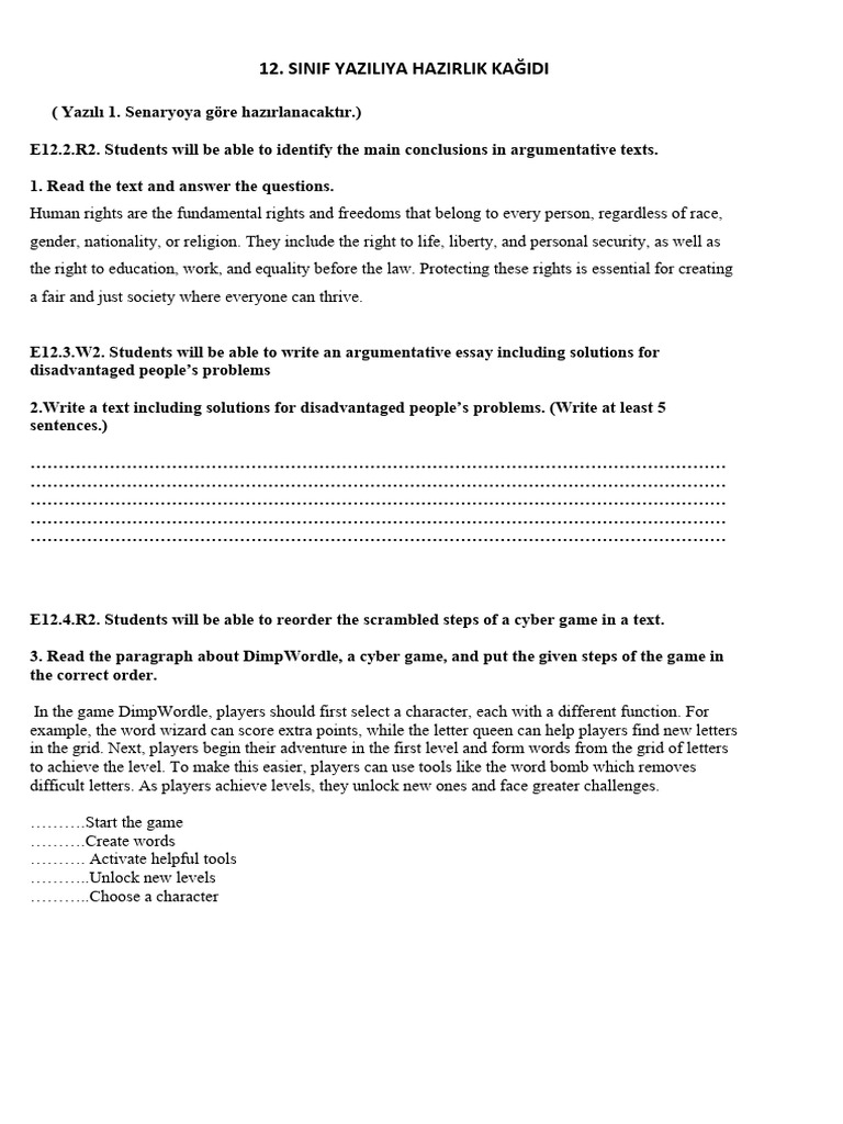 12th Grade Exam Preparation Guide | PDF