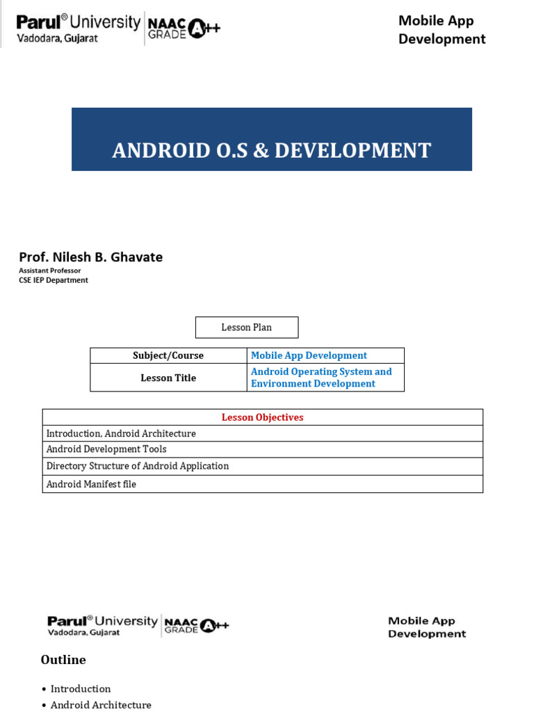 Unit 1 Android Operating System and Development Environment | PDF | Android (Operating System ...