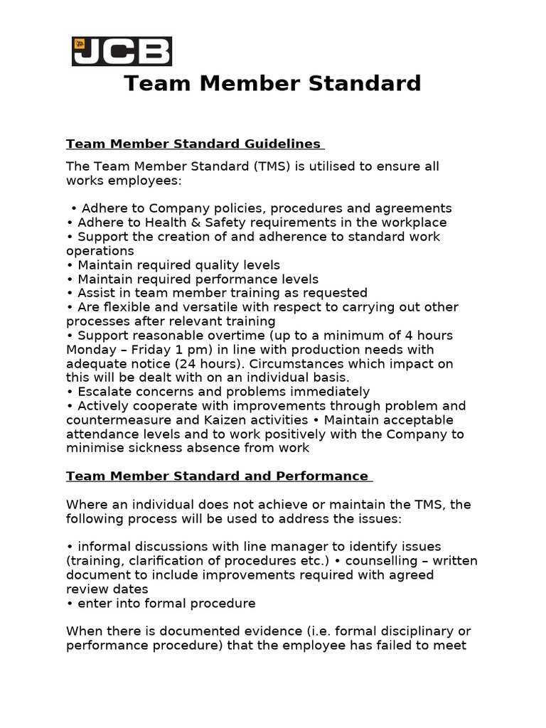 Team Member Standard | PDF