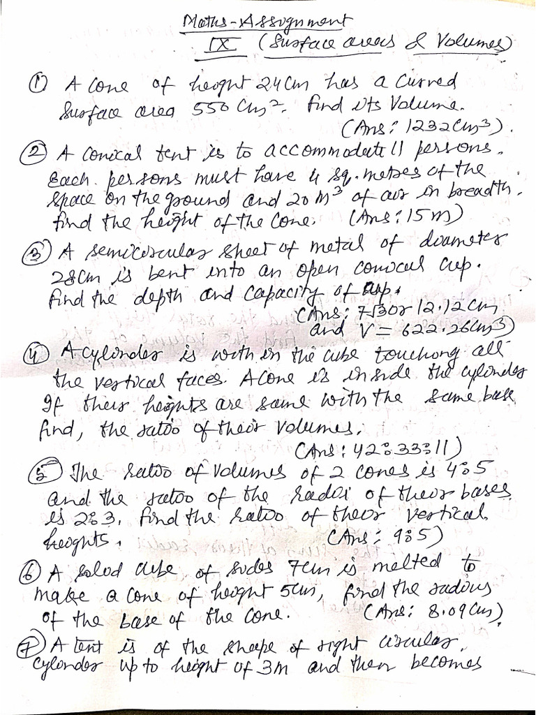 Assignment for Quadrilateral and Surface Area and Volume | PDF