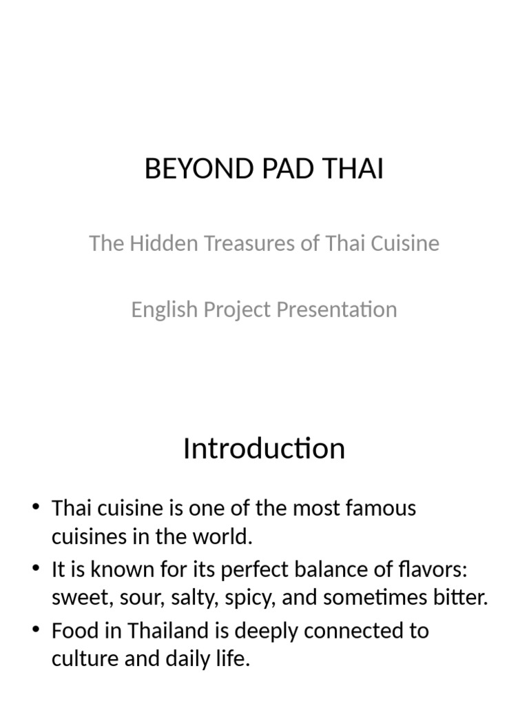 Beyond Pad Thai Presentation | PDF