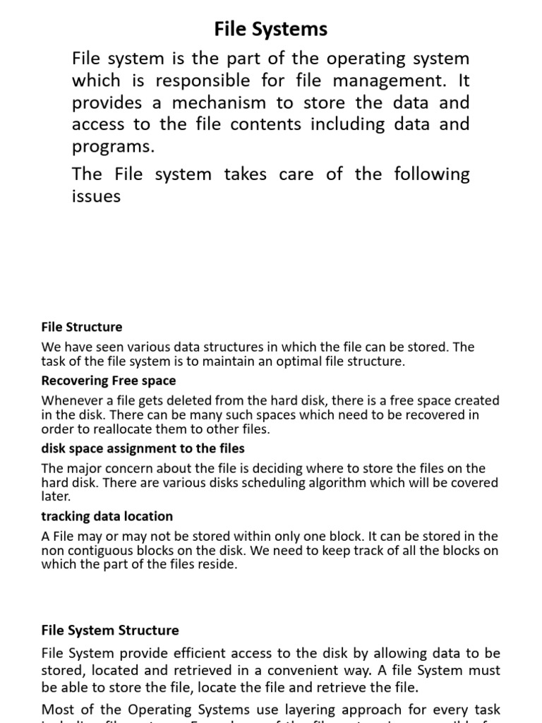 Unit-2 File System | PDF | Computer File | File System