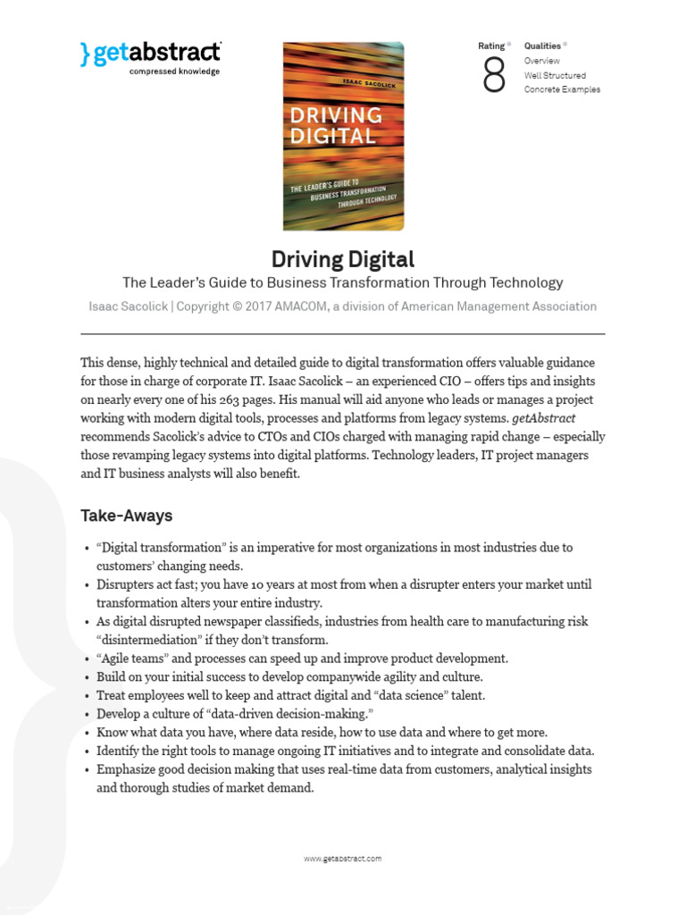 Driving Digital Sacolick en 29913 | PDF | Scrum (Software Development ...